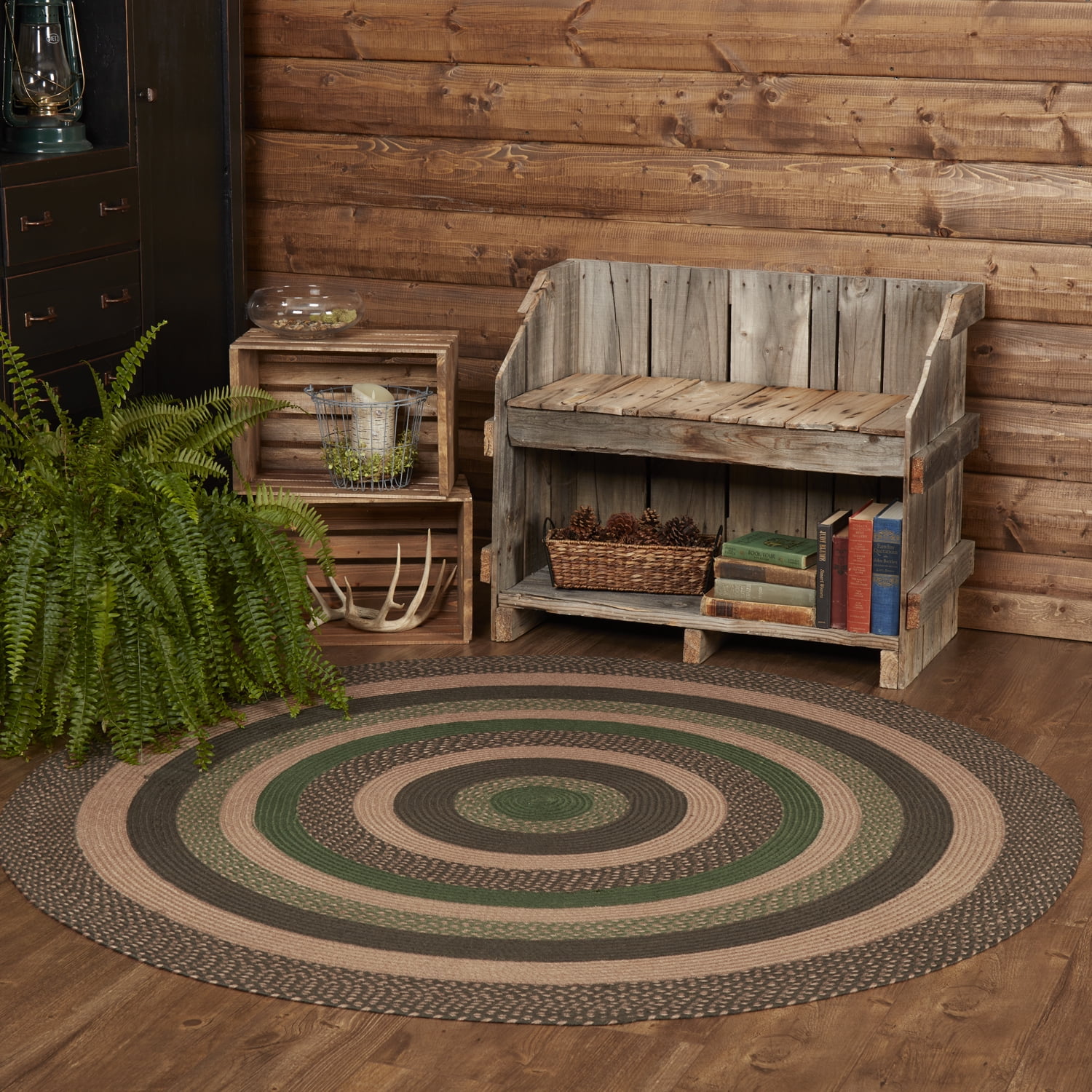 Dark Brown Rustic Flooring Barrington Jute Striped Round Accent Rug ...