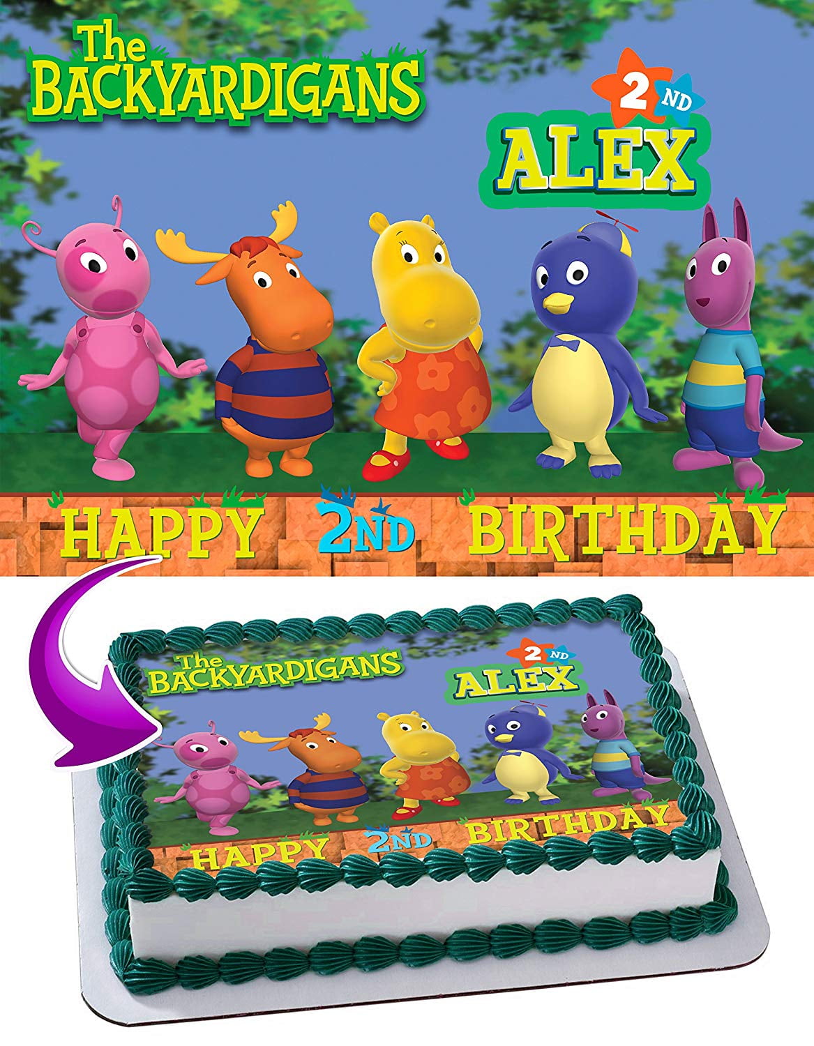 The Backyardigans Edible Cake Image Topper Personalized Picture 1/4 ...