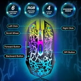 BENGOO RGB Gaming Mouse, USB Wired, 6 Programmable Buttons, 12800 DPI ...