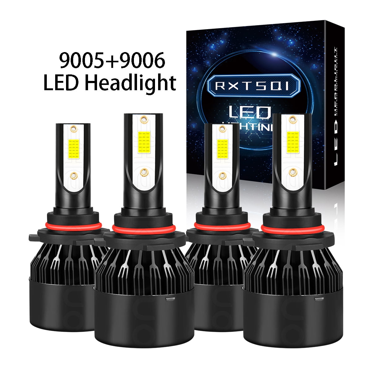 9005 9006 Combo LED Headlight Bulbs for Toyota RAV4 1998-2000 High Low ...