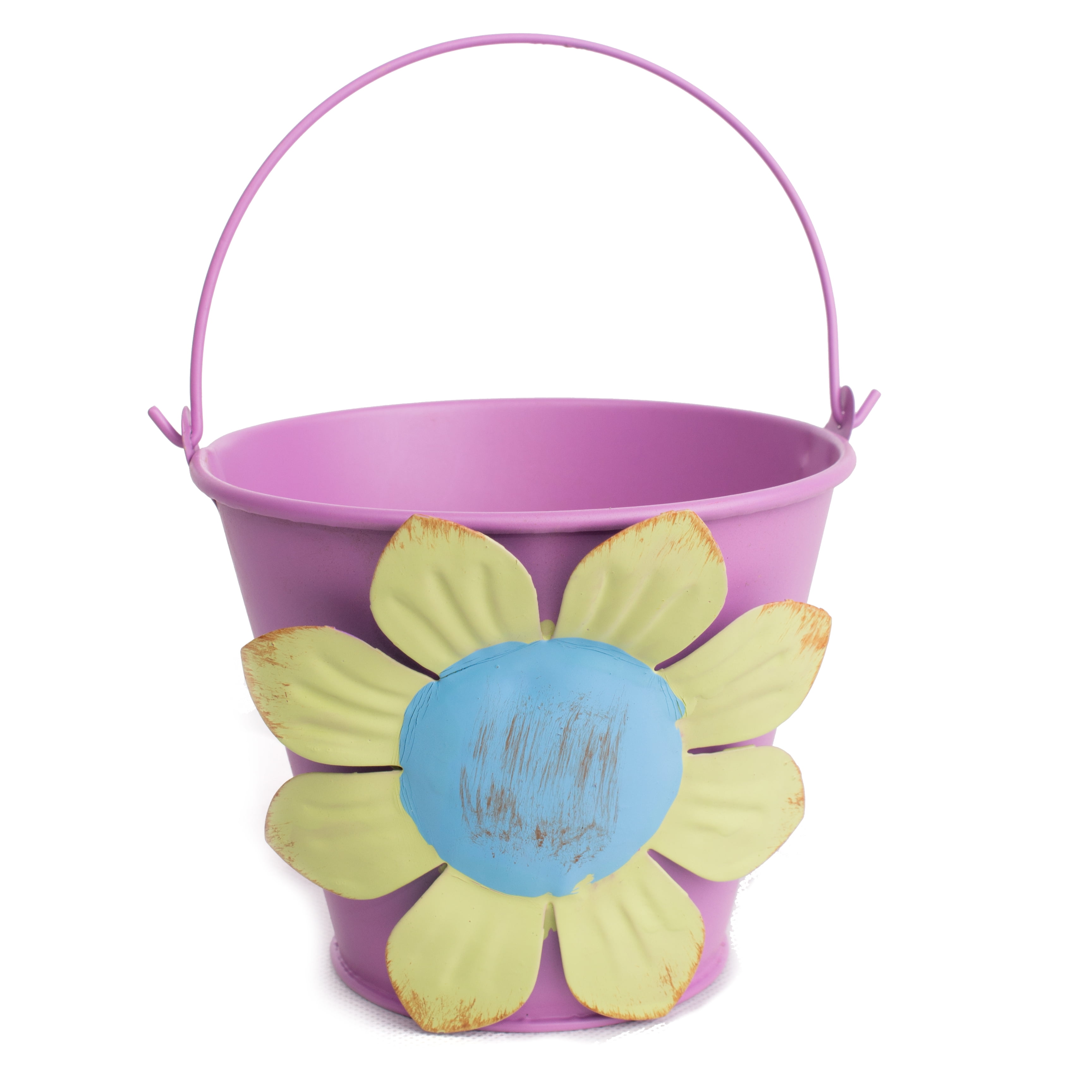 Pastel Flower Summer Tropical Luau Decoration Metal 4" Gift Buckets ...