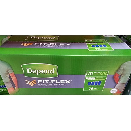 Depend Fit-Flex Extra Large Maximum Absorbency Underwear for Men, 80 ct ...