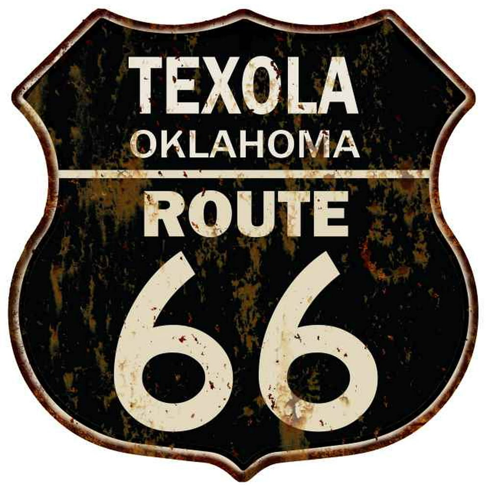 TEXOLA, OKLAHOMA Route 66 Shield Metal Sign Man Cave Garage ...