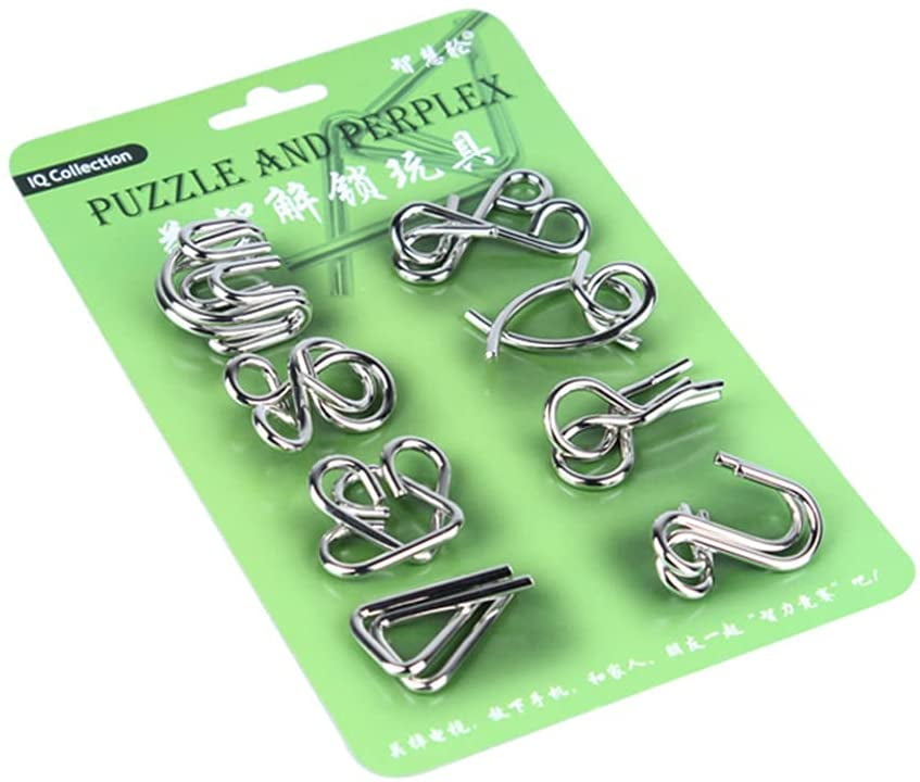 Brainstorm Magic Metal Wire Puzzle Toys Set Brain Teasers Interlock ...