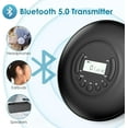 Qoosea Portable Bluetooth CD Player, Anti-Shock Discman, LCD Display ...