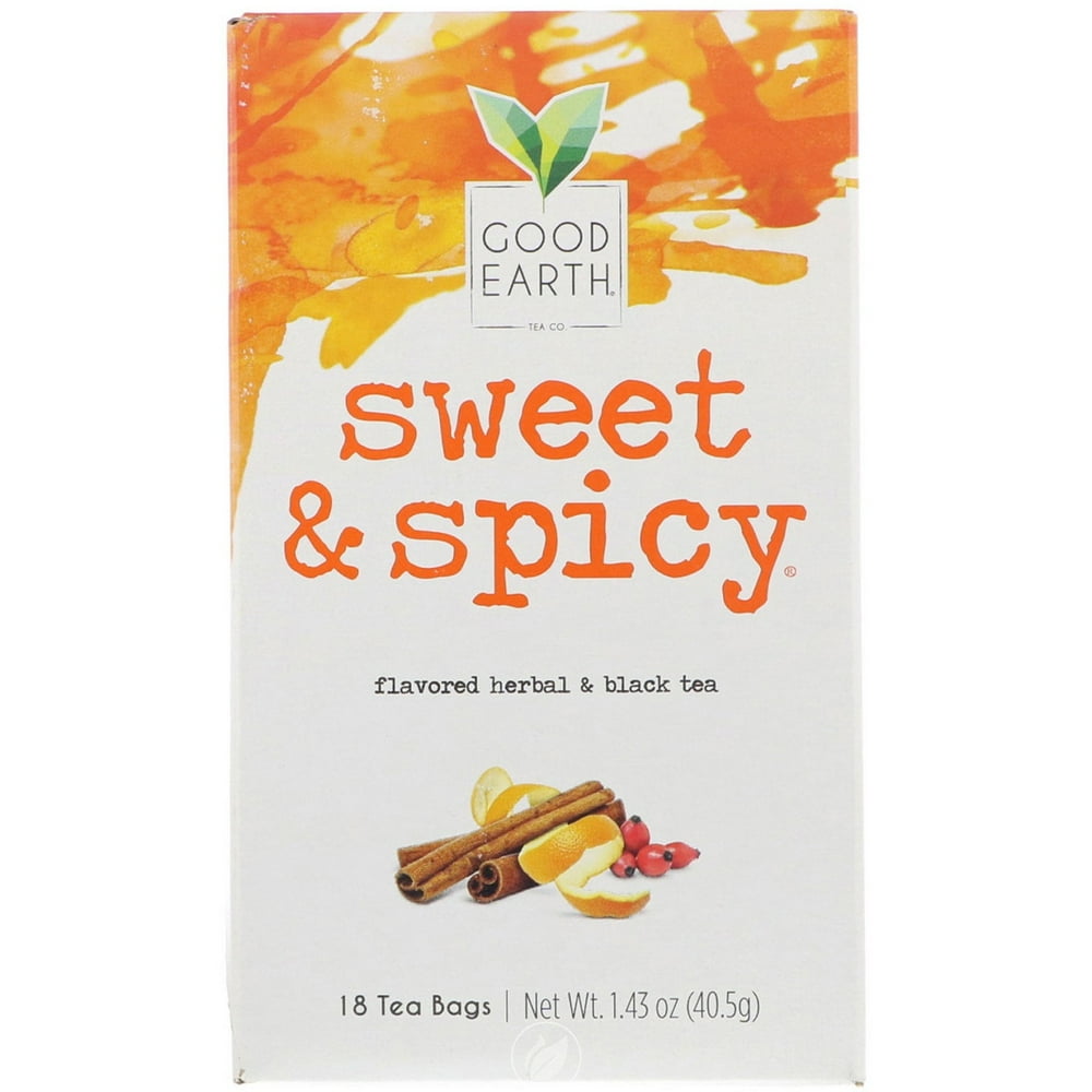 Good Earth Teas Herbal & Black Tea Sweet & Spicy 18 Bag, Pack of 2 ...