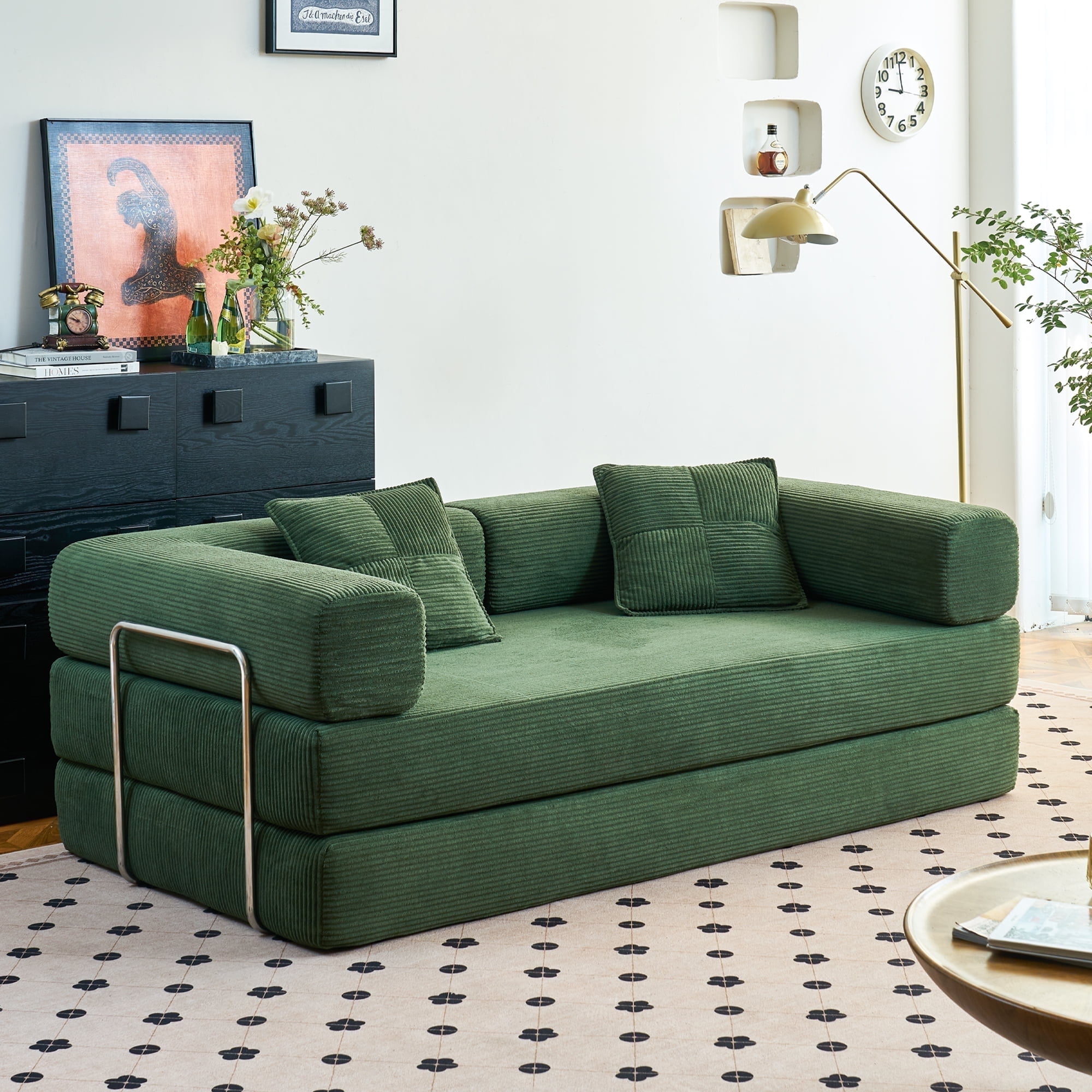 Yinix 81 6 Convertible Sofa Bed With 2 Pillows Foldable Sofa Couch