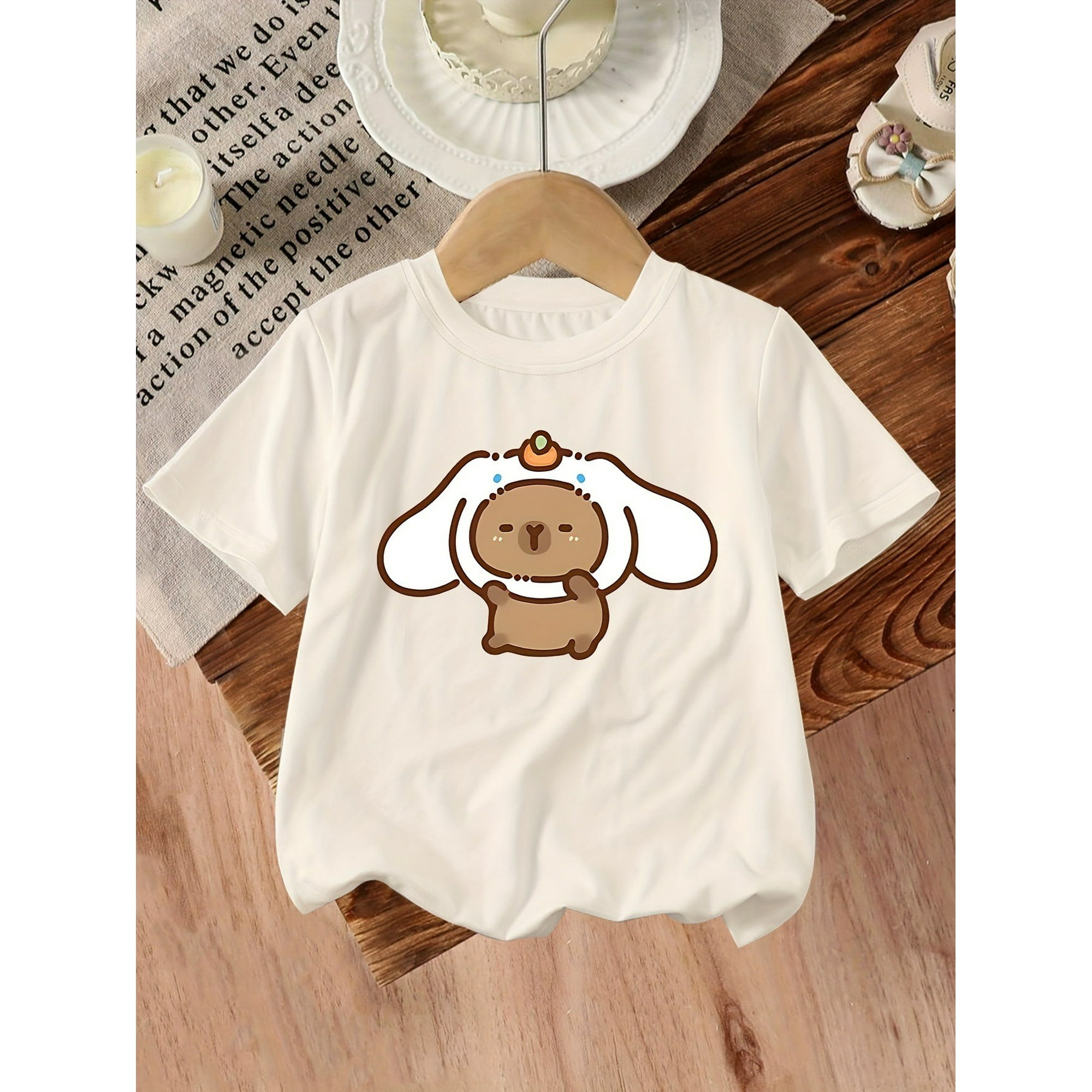 Click here for Generic Adorable Capybara Print Girls T-Shirt - So... prices