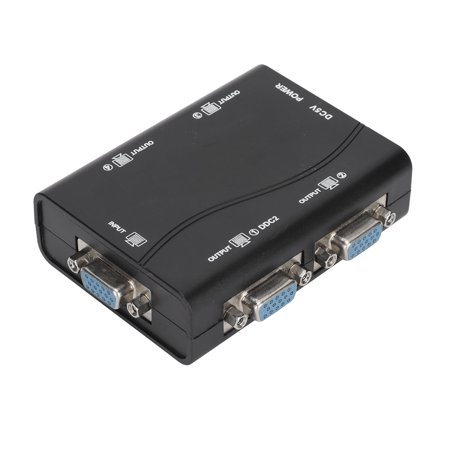 VGA Splitter, 4 Port Video Distributer Lossless Plug And Play Oxidation ...