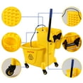 CadineUS 24 L Commercial Mop Bucket with Side Press Wringer, Yellow ...