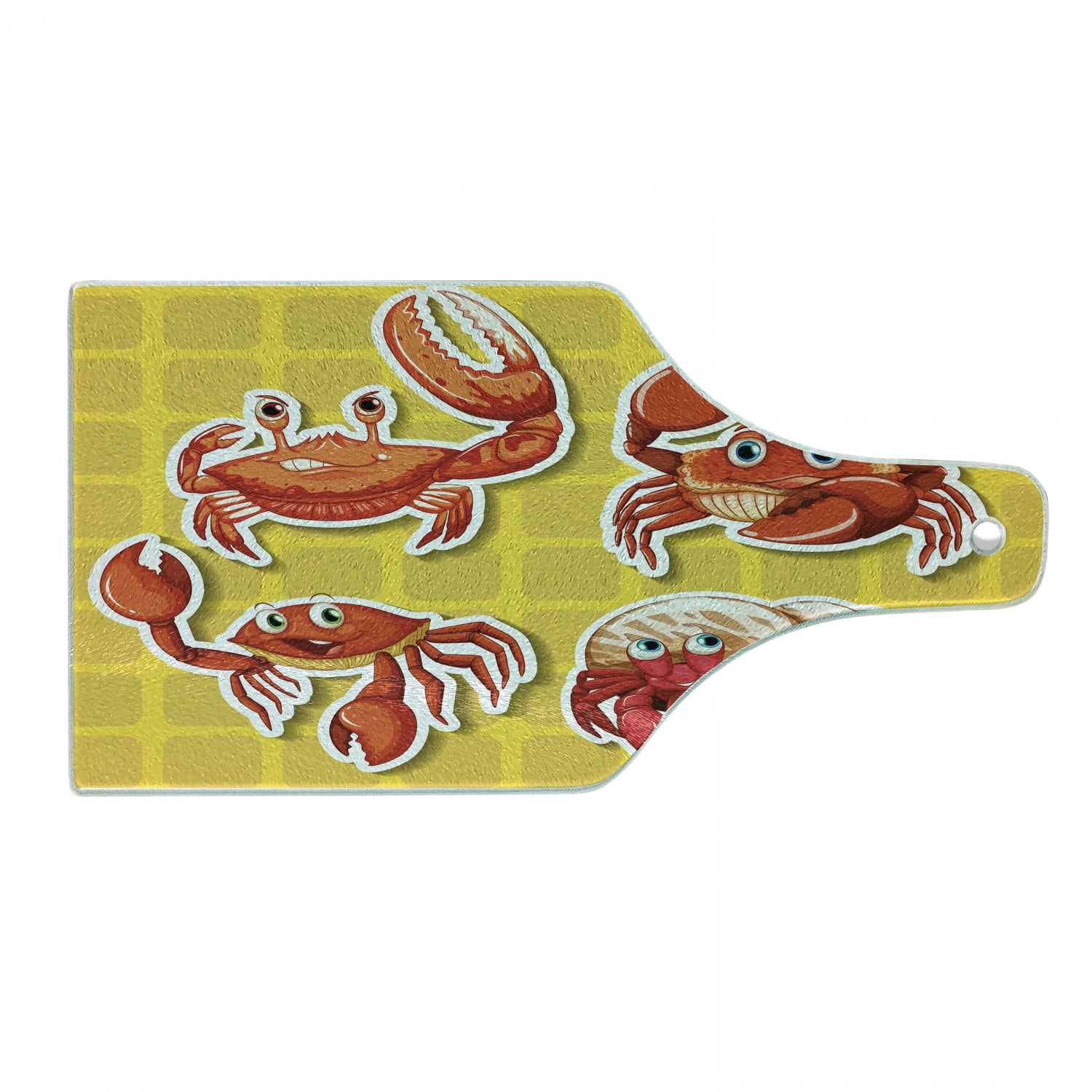 Crabs Cutting Board, Stickers of 4 Different Crabs Illustration in ...