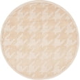 Handmade Premium Wool Area Rug - Impressions Collection 5' Round Cream ...