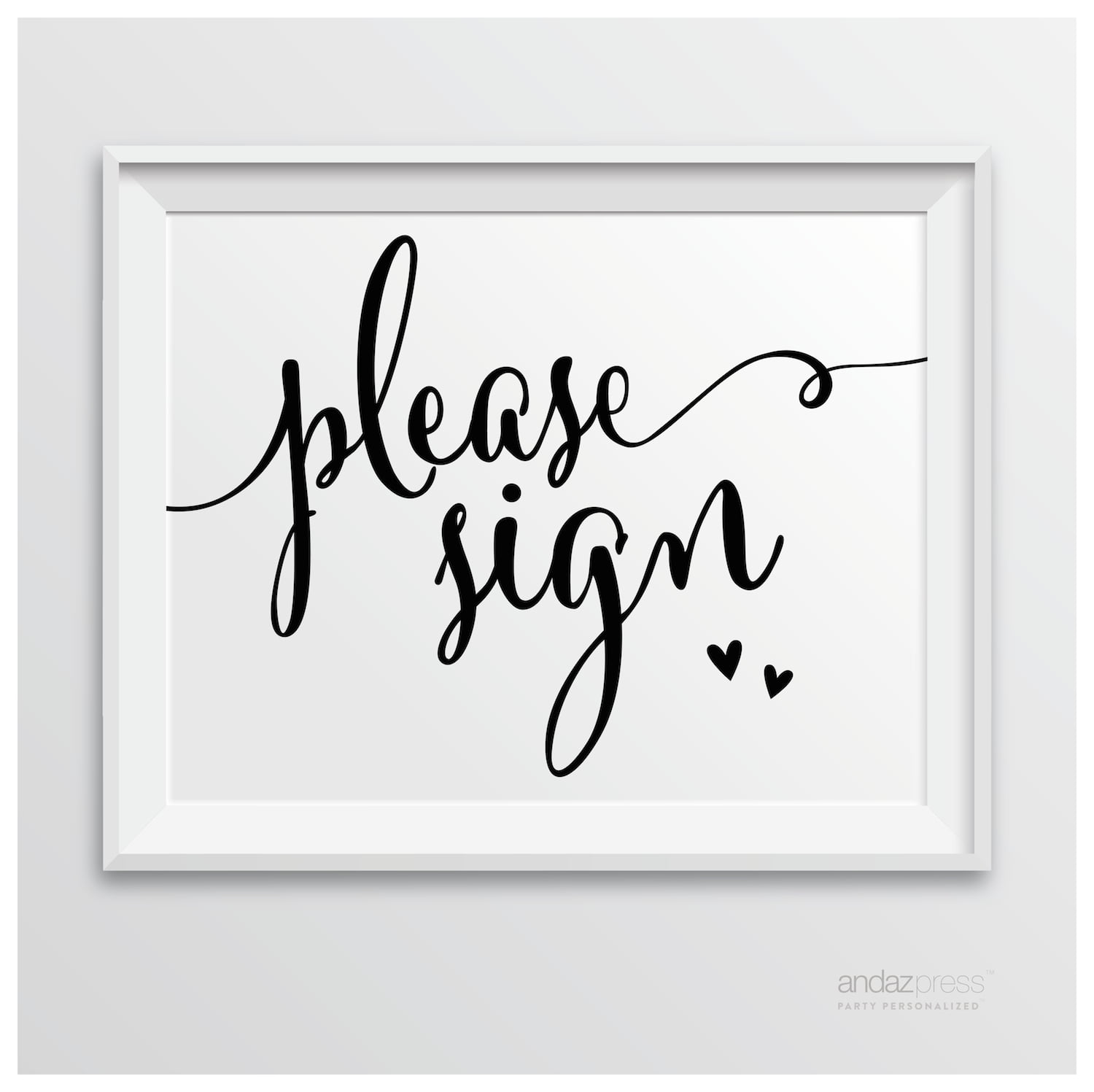 Please Sign Formal Black & White Wedding Party Signs - Walmart.com