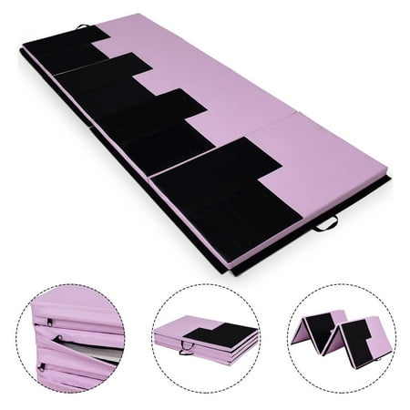 Gymax 4'x10'x2'' Gymnastics Mat Folding Portable Exercise Aerobics ...