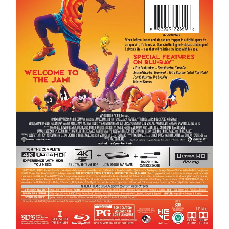 Space Jam: A New Legacy (4K Ultra HD + Blu-ray) - Walmart.com Space Jam: A New Legacy (4K Ultra HD + Blu-ray) - Walmart.com