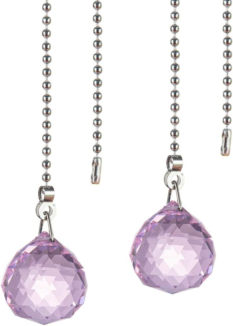 Ceiling Fan Pull Chain, 2pcs 30mm Diameter Prism Ball Extension Chains ...