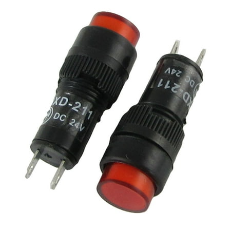 10 Pcs 10mm Neon Indicator Pilot Signal Light Lamp DC 24V Red | Walmart ...