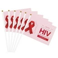 Hiv Awareness Month Red Ribbon Flag Small Mini Hand Held Flags Small ...