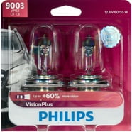 Philips Automotive 9003 Vision Headlight for Car, Clear, Pack of 2 ...