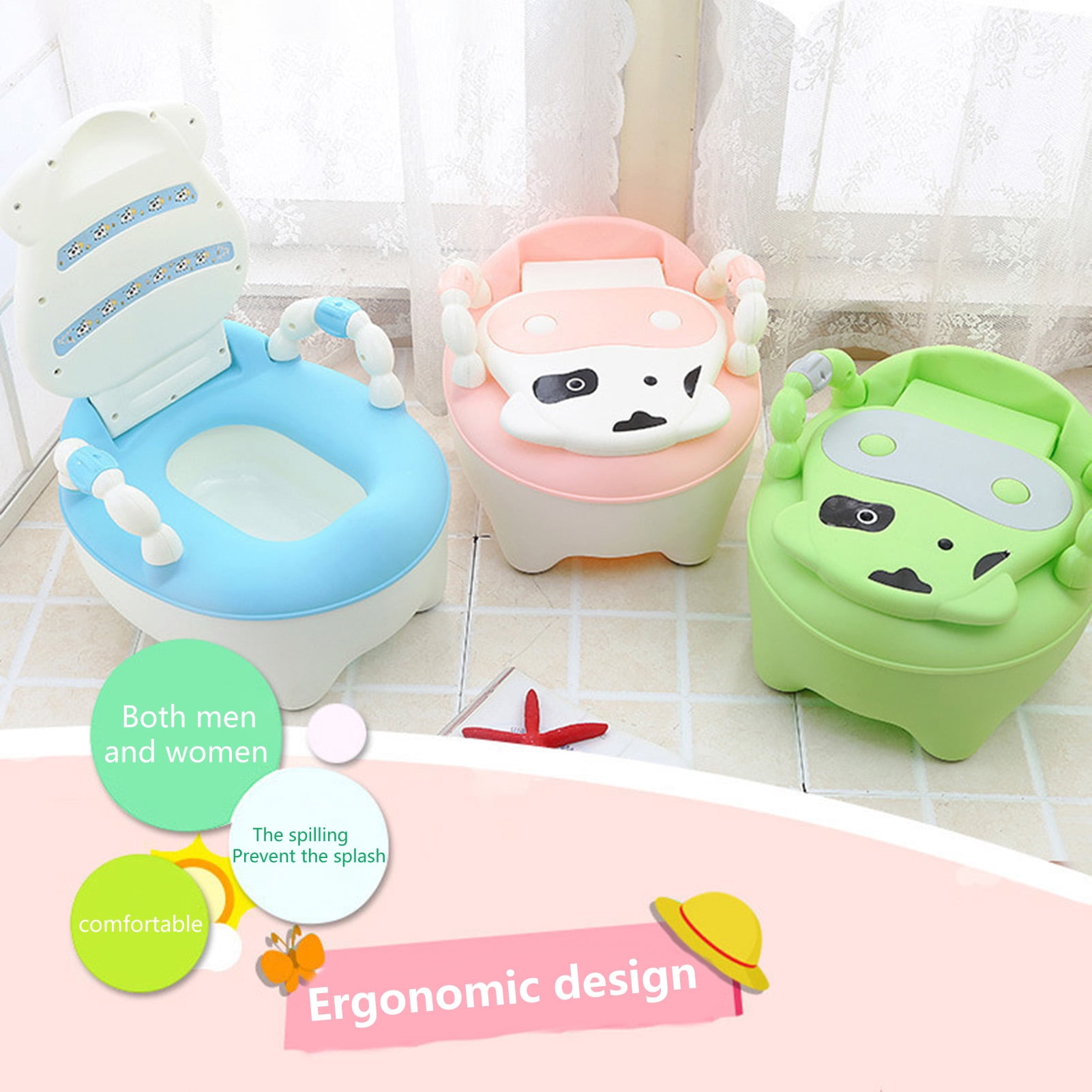 Warkul Cartoon Baby Toilet Waterproof PP Ergonomic Design Infant ...
