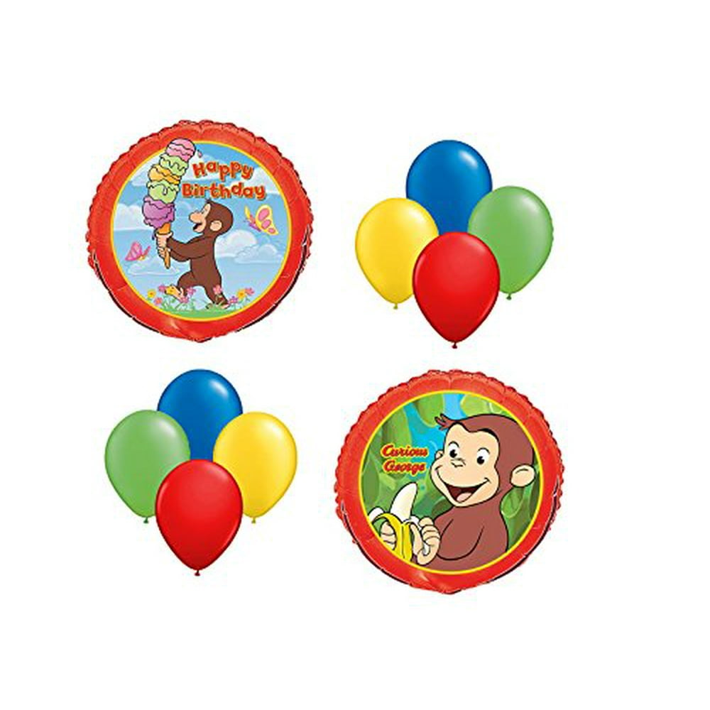 Curious George Balloon Bouquet 10 pc - Walmart.com - Walmart.com