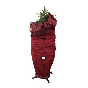 TreeKeeper Large Upright Tree Storage Bag w/ Rolling Tree Stand ...