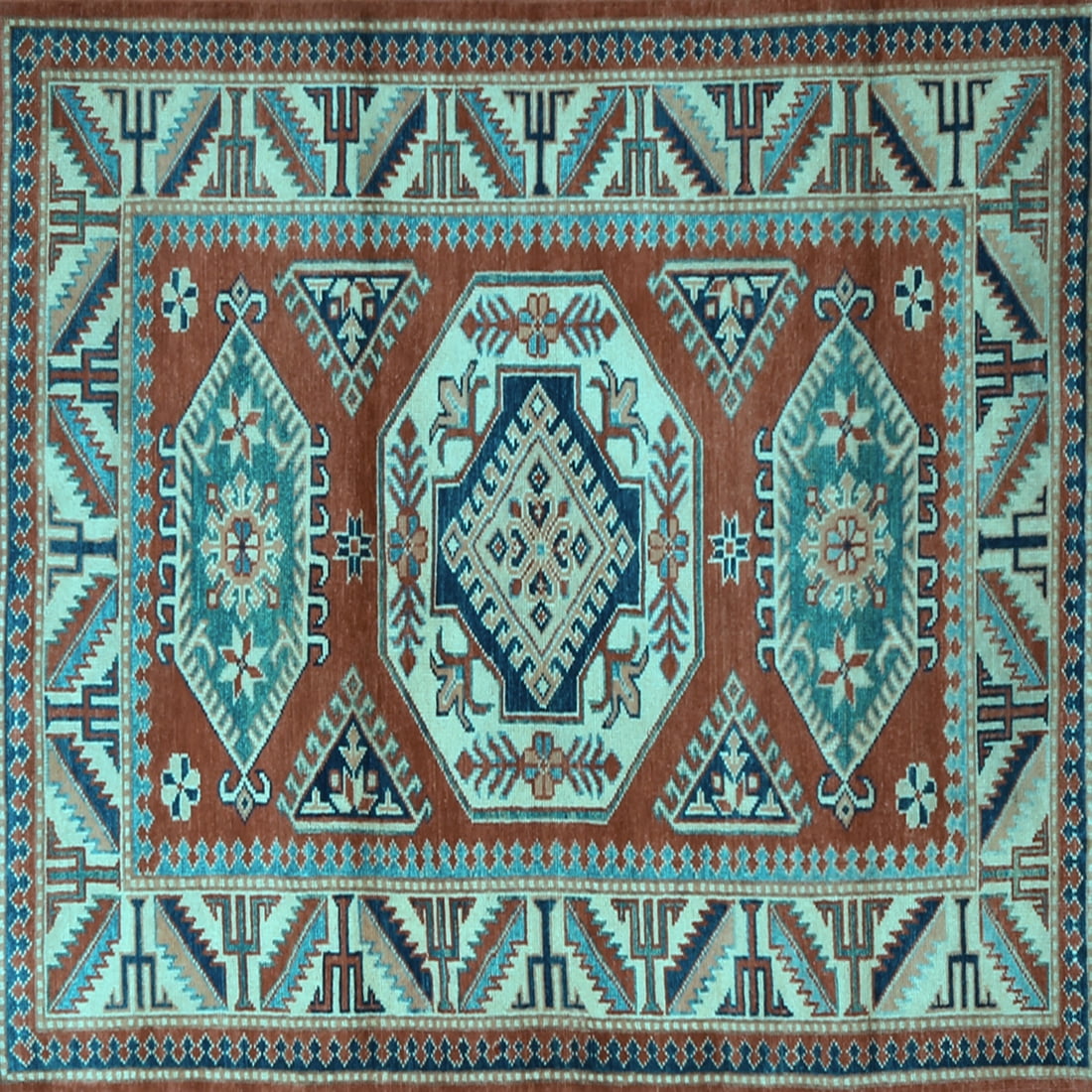 Ahgly Company Indoor Square Persian Light Blue Traditional Area Rugs, 3 ...