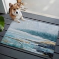 Bathroom Rugs 2x3 Ft, Teal Blue Oil Painting Non Slip Area Rugs for ...