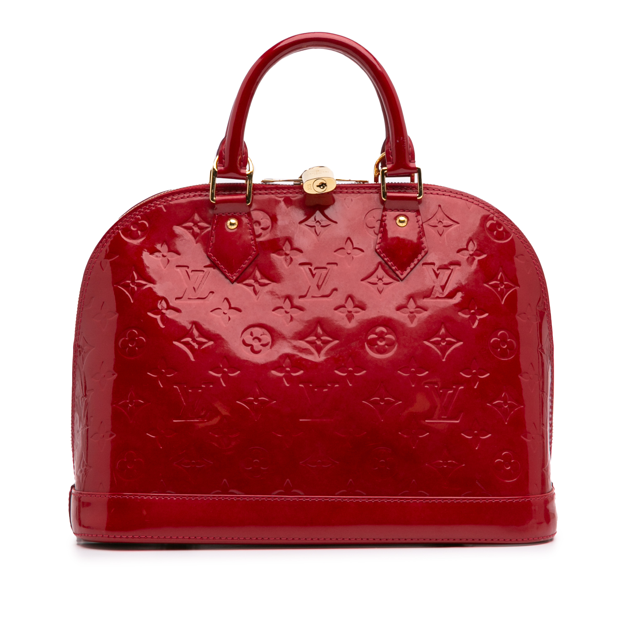 Pre-Owned Authenticated Louis Vuitton Handbag Vernis Leather Red Women ...
