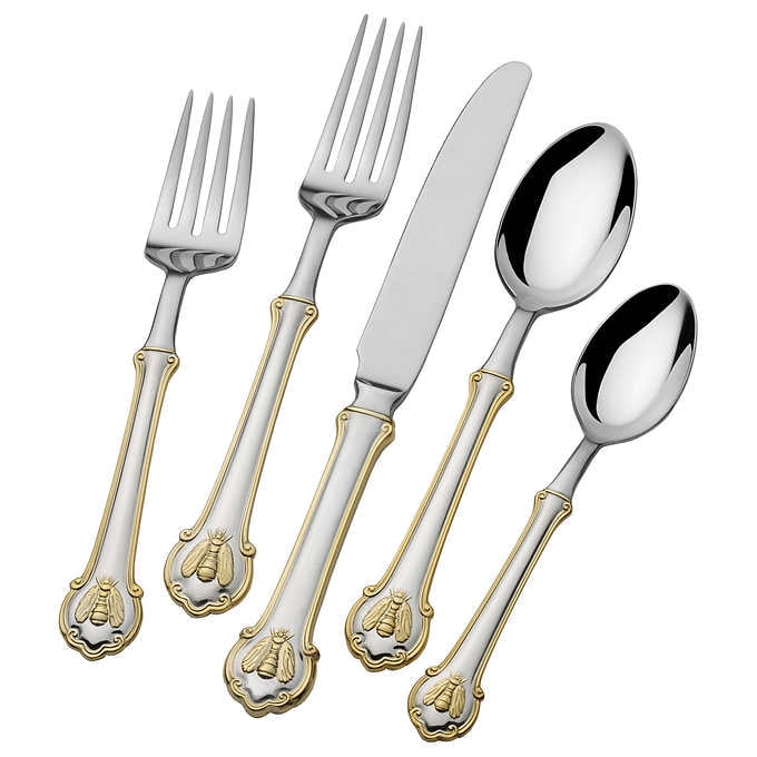Wallace Napoleon Bee 24kt Gold Accent 18/10 Stainless Steel 45-piece ...