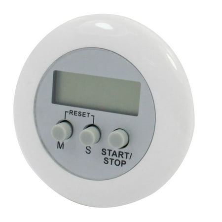 Kitchen White Round LCD Digital Button Count Down up Mini Clip Timer ...