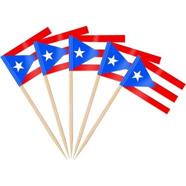25 Box Wholesale Lot of Puerto Rico Toothpick Flags, 2500 Small Puerto ...