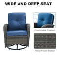 PARKWELL 3-Piece Outdoor Swivel Gliders with Cushions and Table, Wicker ...