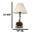Rustic Western Bull Moose Grand Elks On Tree Logs Bench Table Lamp With ...