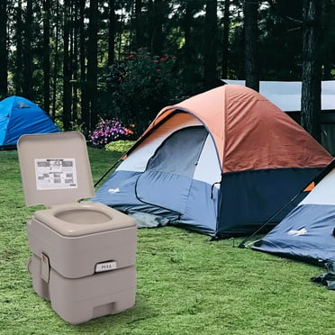 JAXPETY Portable Push-rod Toilet, 20L/5.28 Gallon Outdoor Commode with ...