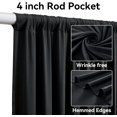 10x12ft Black Wrinkle-Free Backdrop Curtain, 2 Panels 12ft Silky ...