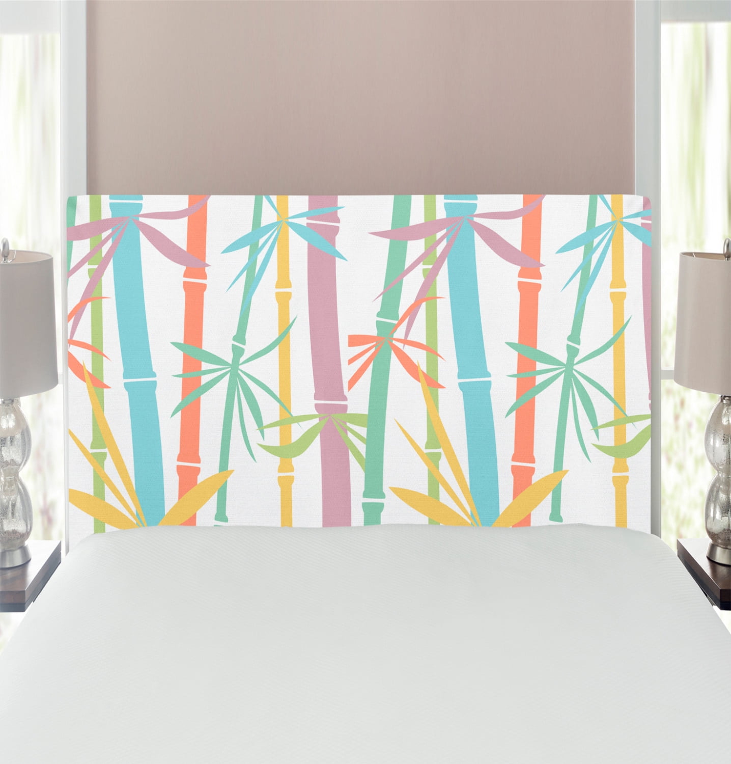 Japanese Headboard, Colored Exotic Bamboo Stems Eastern Organic Woody ...