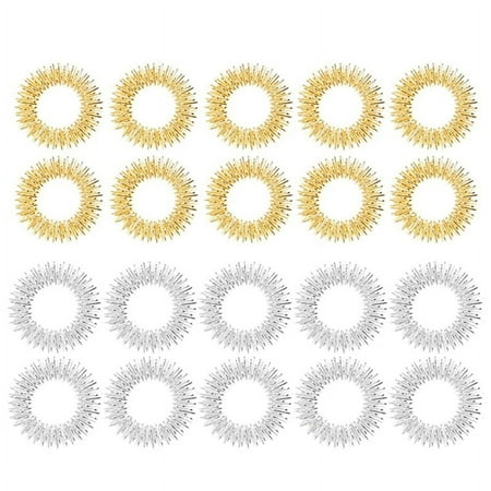 Qtmnekly 20 Pieces Sensory Finger Rings, Finger Ring/Acupressure Ring ...