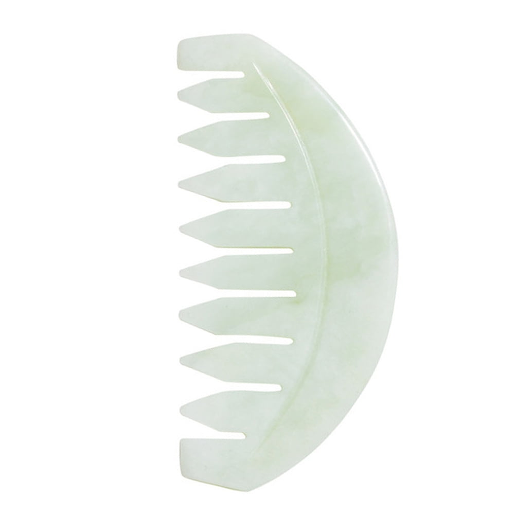 Jade Hair Brush Scalp Massage Meridian Retro Gua Sha Scraping Stone ...