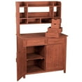 Pemberly Row Wood Potting Bench With Storage in Medium Brown - Walmart.com