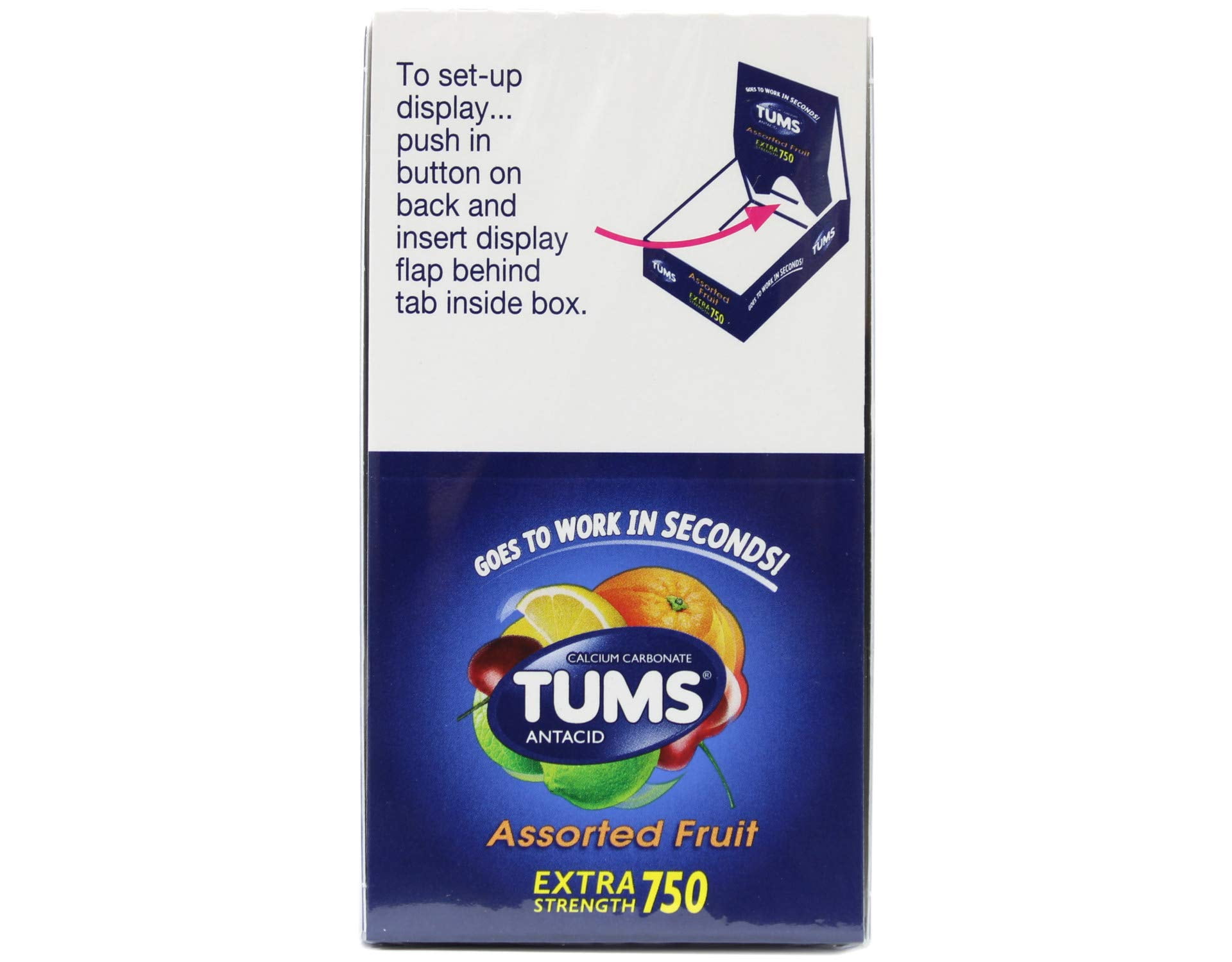 TUMS Extra 750 Assorted Fruit Flavors 12 Rolls (Assorted Fruit ...