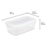 Sterilite Set of (6) 6 Qt. Storage Boxes Plastic, White - Walmart.com