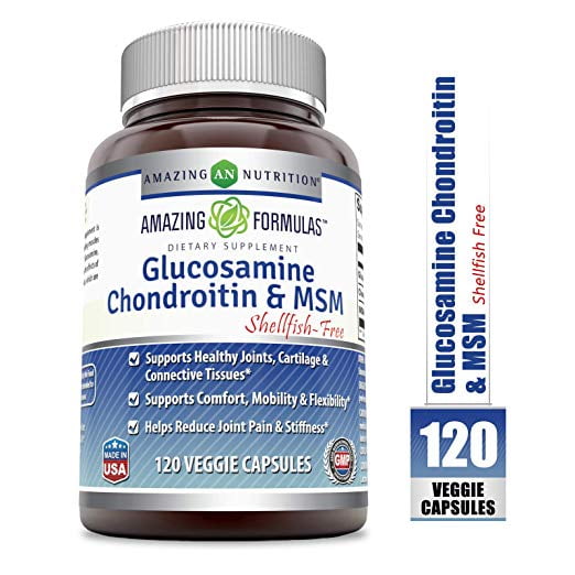 Amazing Formulas Glucosamine Chondroitin & MSM Shellfish Free - 120 ...