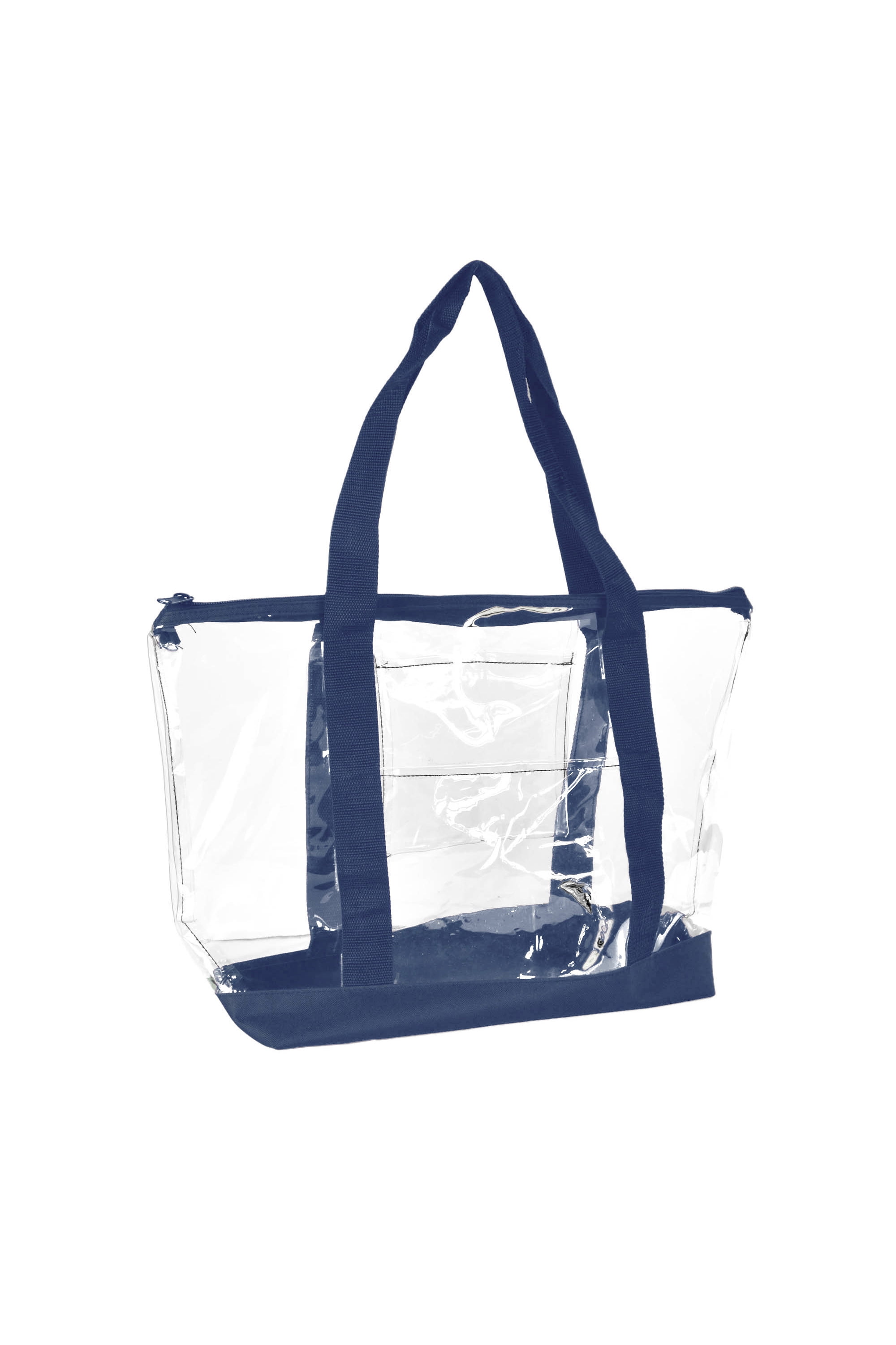 DALIX Clear Transparent Shopping Bag Security Work Tote (Zippered) in ...