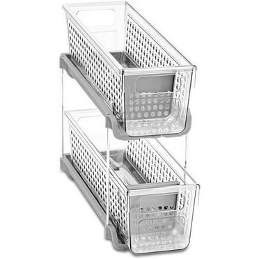 madesmart Two-Tier Organizer with Dividers, Frost, Grey - Walmart.com