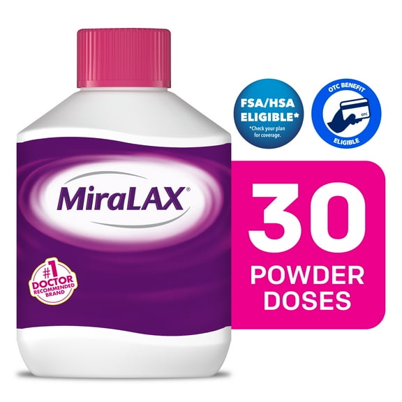 MiraLAX Laxative Powder for Gentle Constipation Relief, PEG 3350 ...