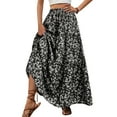 AUSDIOCA Maxi Skirts for Women High Waisted Elastic Long Floral Skirt ...