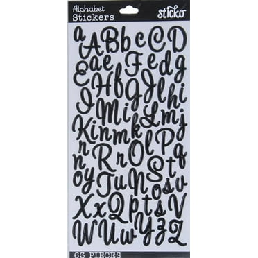 Sticko Alphabet Art & Craft Stickers, Black Script Letters - Walmart.com