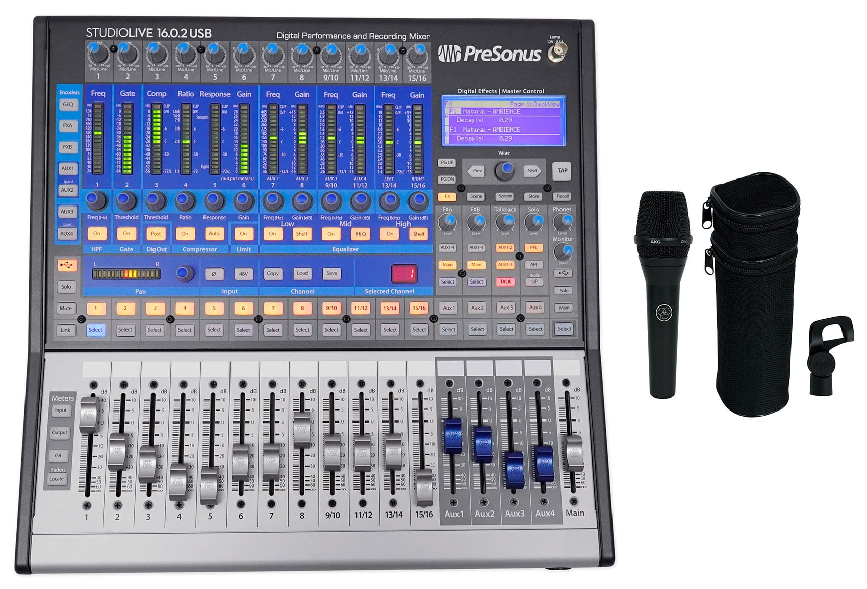 Presonus StudioLive 16.0.2 USB 16x2 Live/Recording Digital Mixer+AKG ...