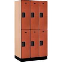 3 in. Extra Wide Designer Wood Locker with Double Tier - Gray - 15 x 24 ...